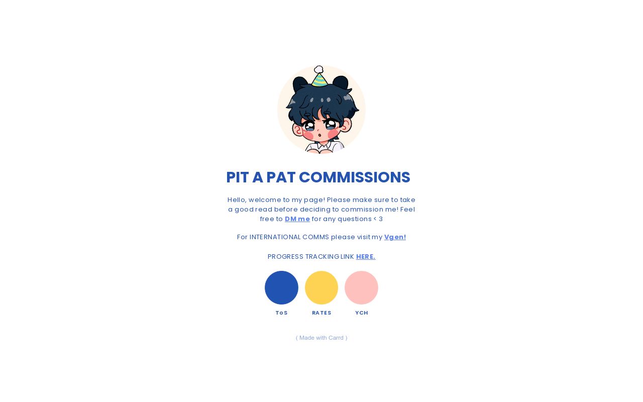 PIT A PAT - COMMISSION PAGE
